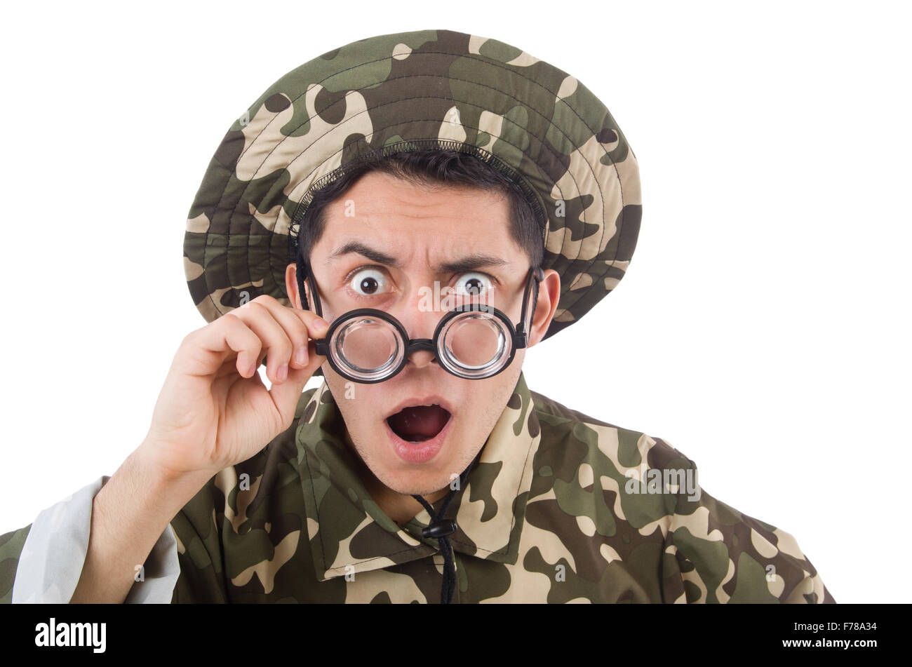Funny soldier in military concept Stock Photo - Alamy
