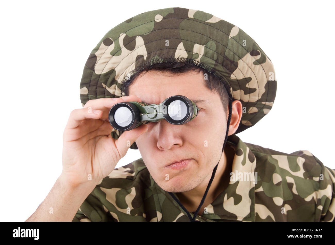 Funny soldier in military concept Stock Photo - Alamy