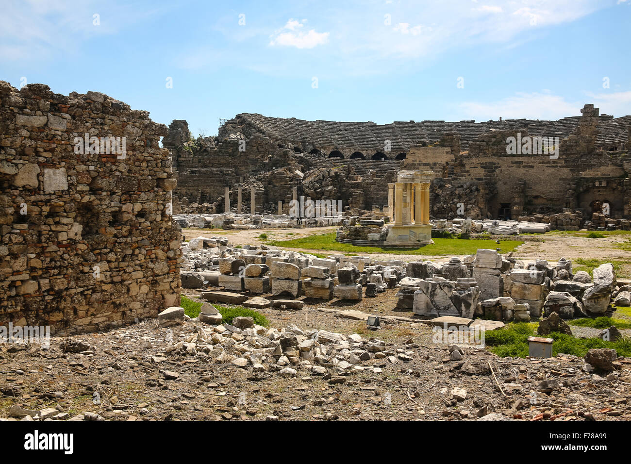 Ancient Side ruins in Turkey Kemer Antalya Stock Photo - Alamy