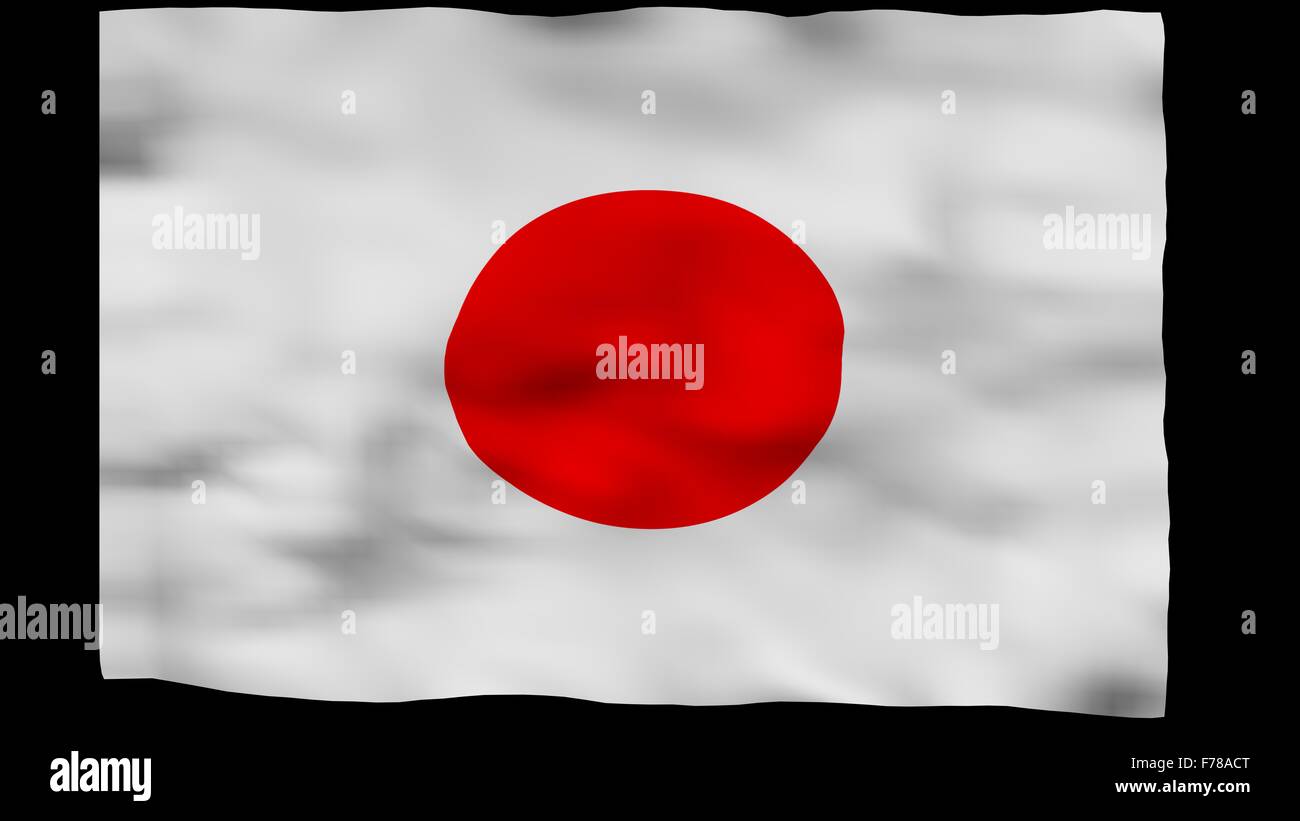 The Japan Flag with isolated black Stock Photo - Alamy