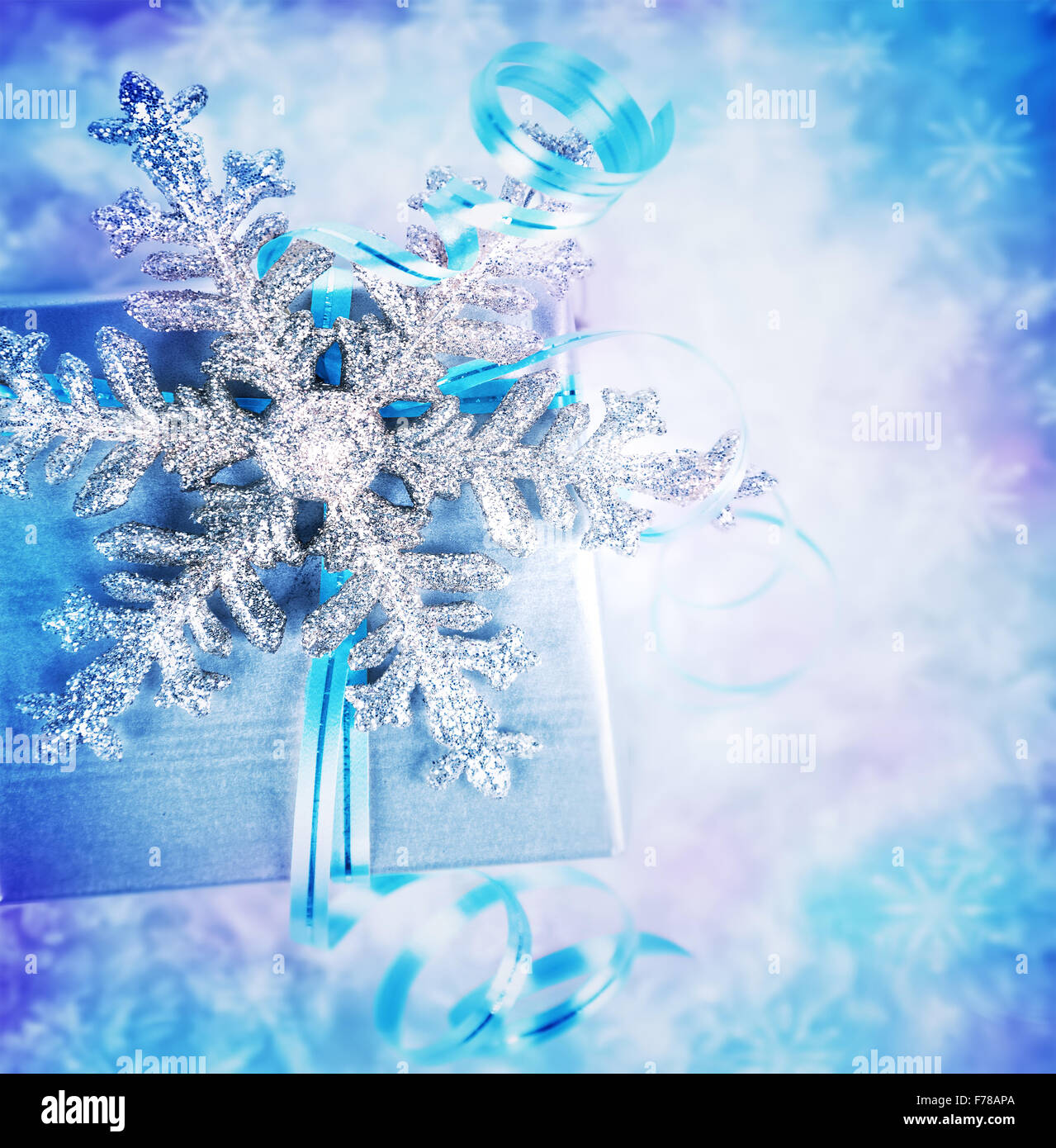 Beautiful Christmas present, elegant festive still life, gift box ...