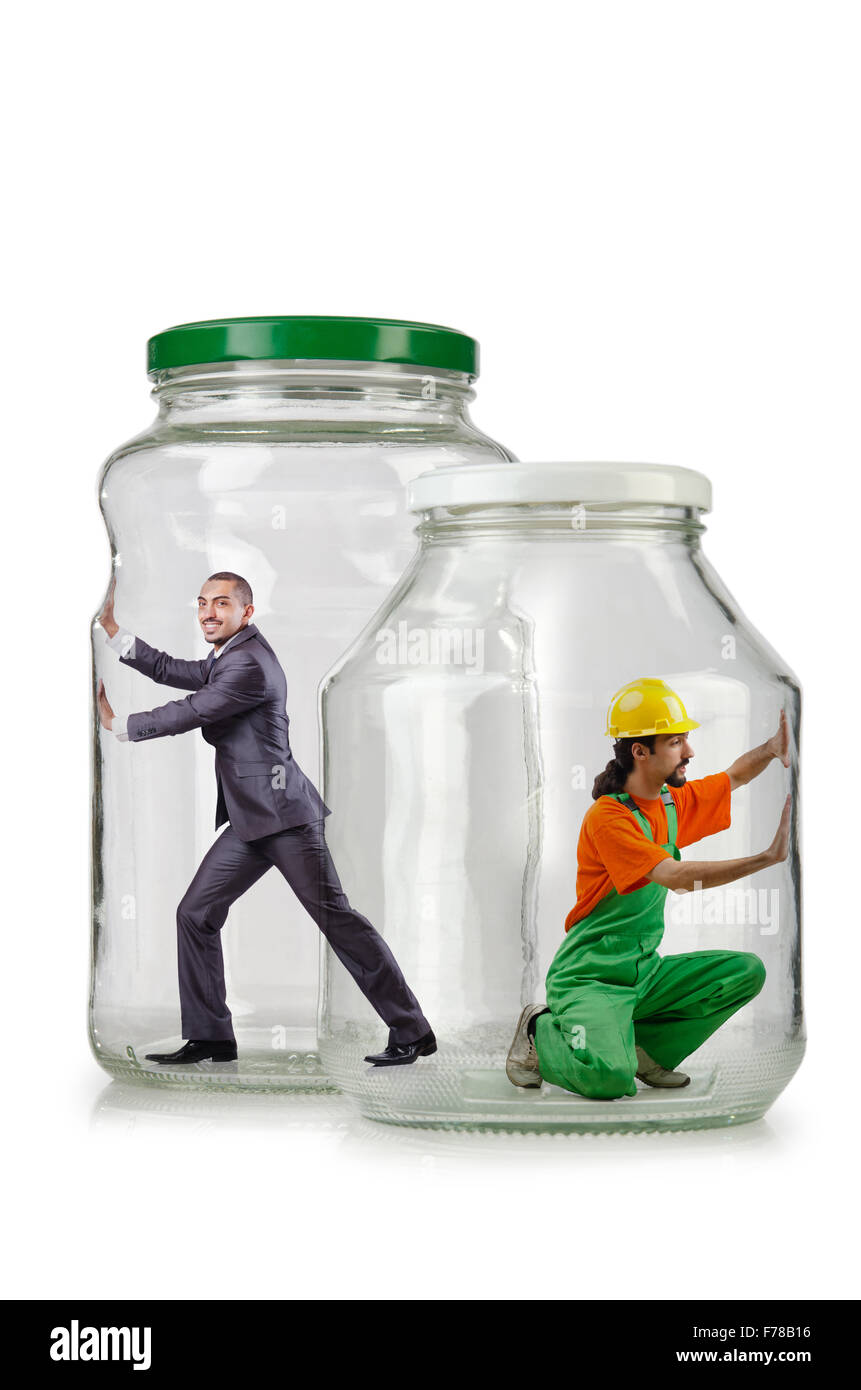 Glass empty jar isolated on white Stock Photo - Alamy