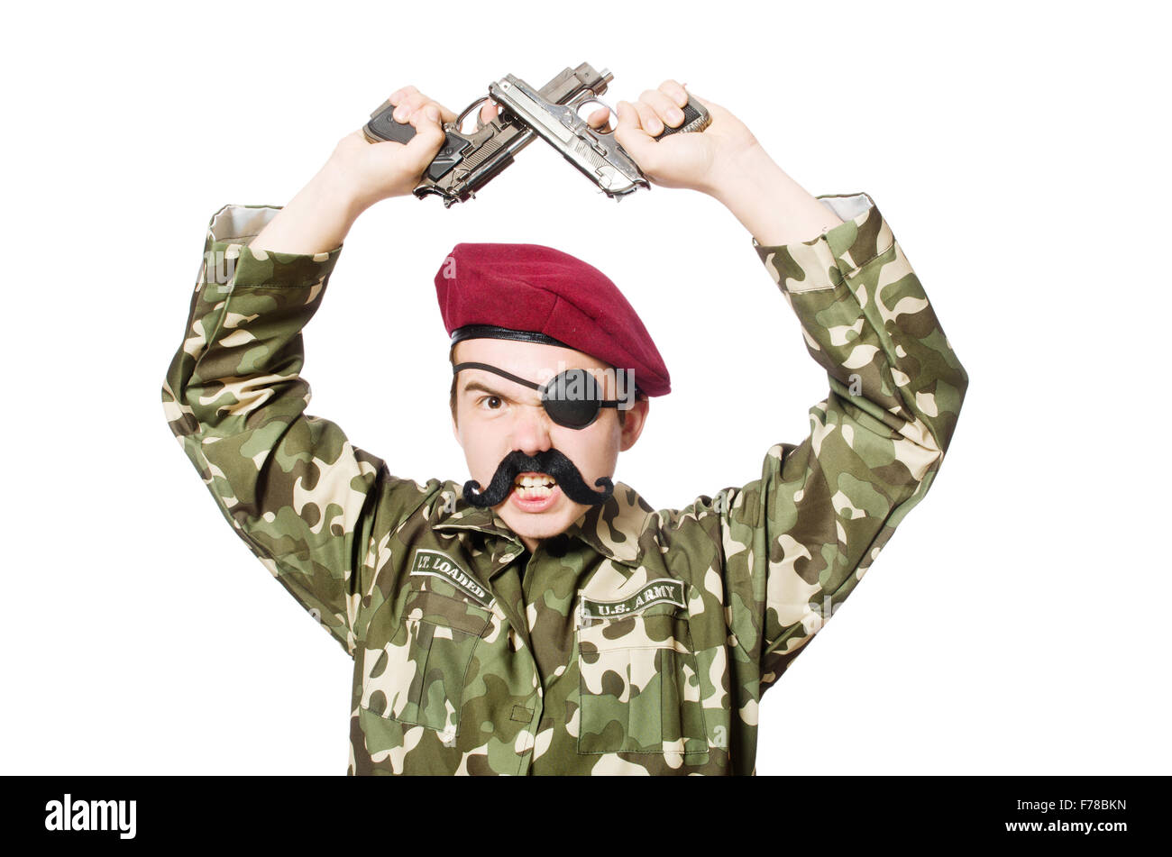 Funny soldier in military concept Stock Photo - Alamy