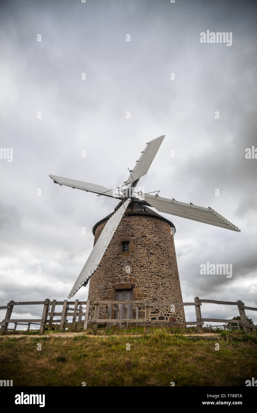 Color image of an old wind mill Stock Photo - Alamy