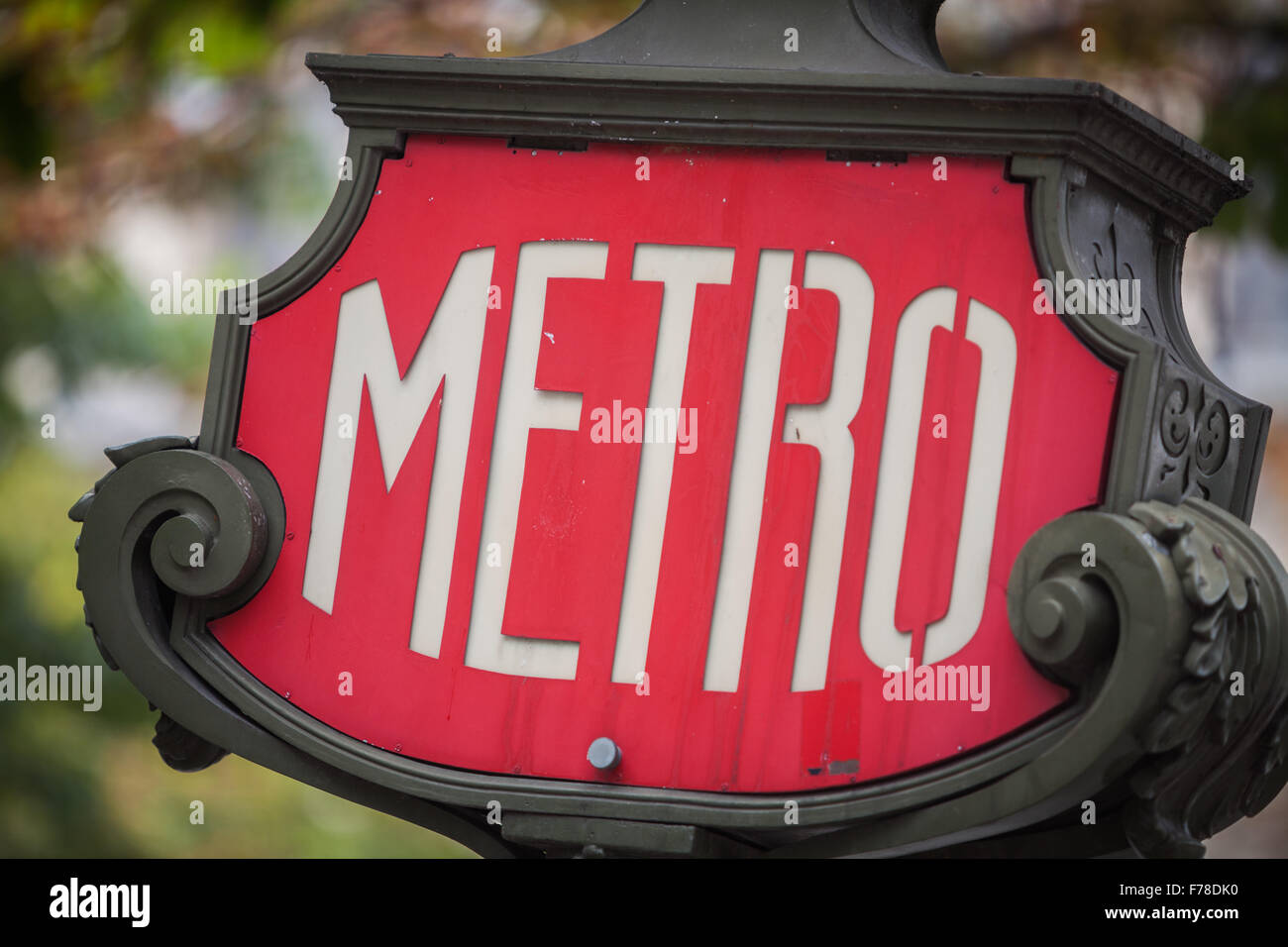 Color image of a metro sign in Paris, France Stock Photo - Alamy