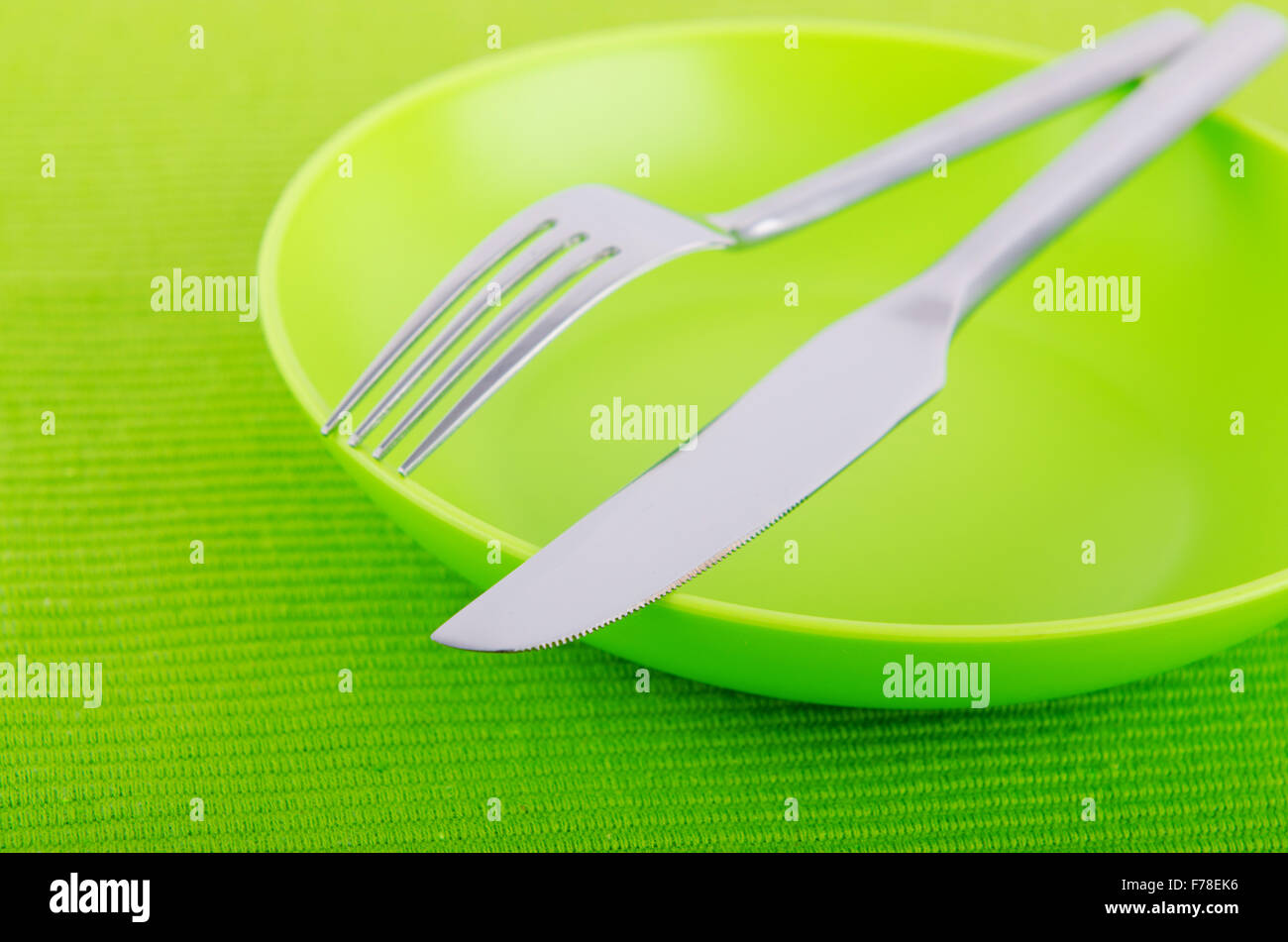 Empty plate with utensils Stock Photo - Alamy