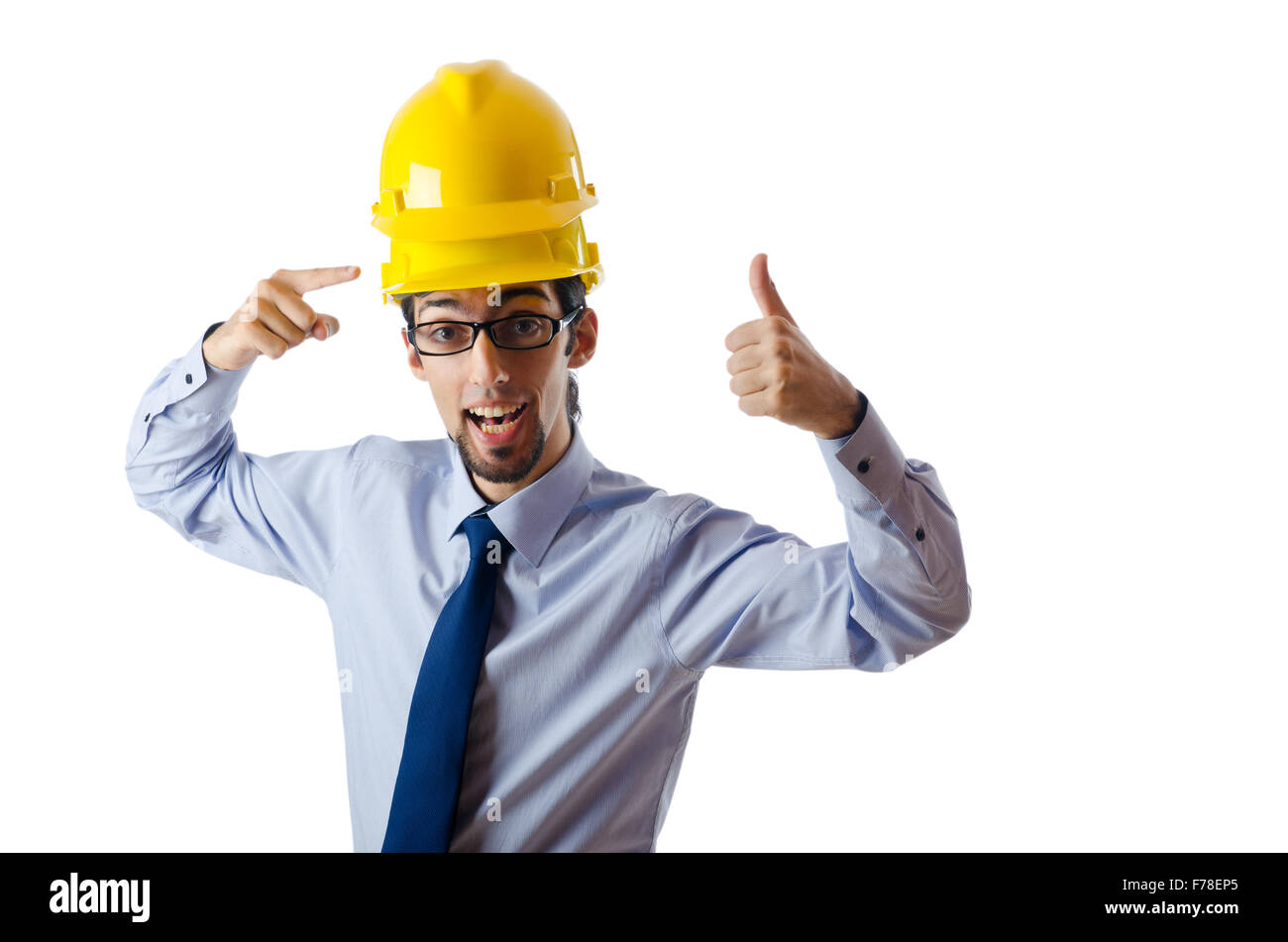 Construction safety concept with builder Stock Photo - Alamy