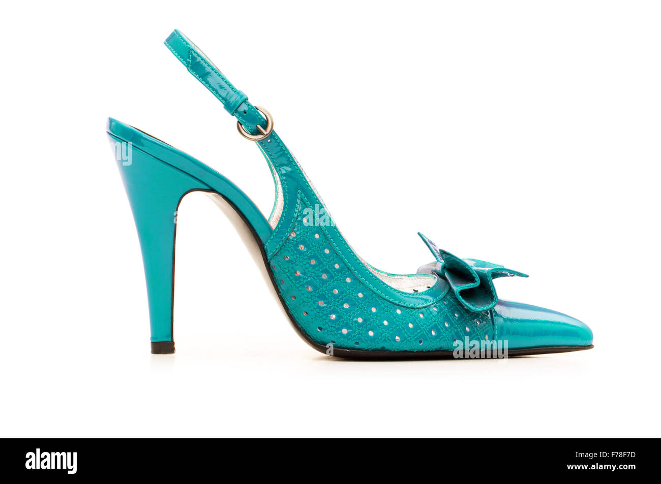 Female shoes on white background Stock Photo - Alamy