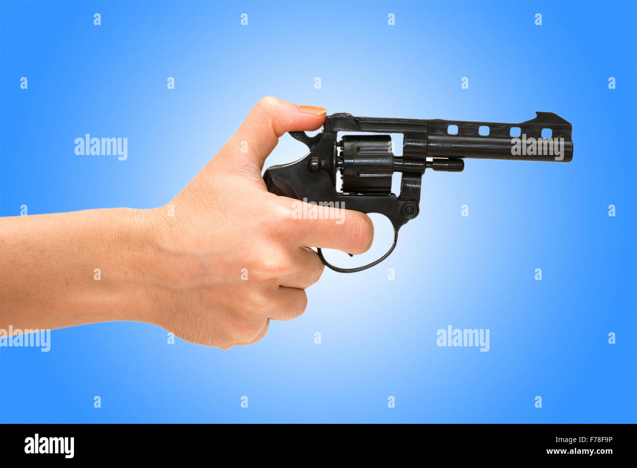 White woman pointing revolver at hi-res stock photography and images ...