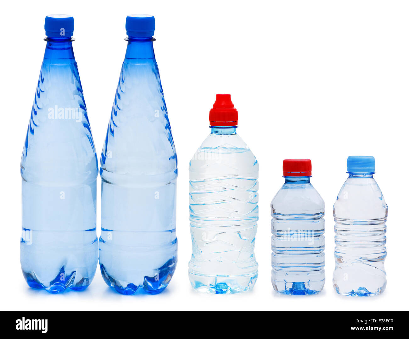 Many water bottles isolated on white Stock Photo - Alamy