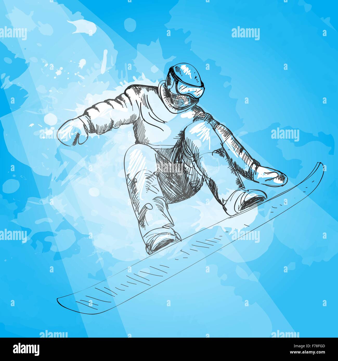 Snowboarding. Hand drawn illustration Stock Vector Image & Art - Alamy