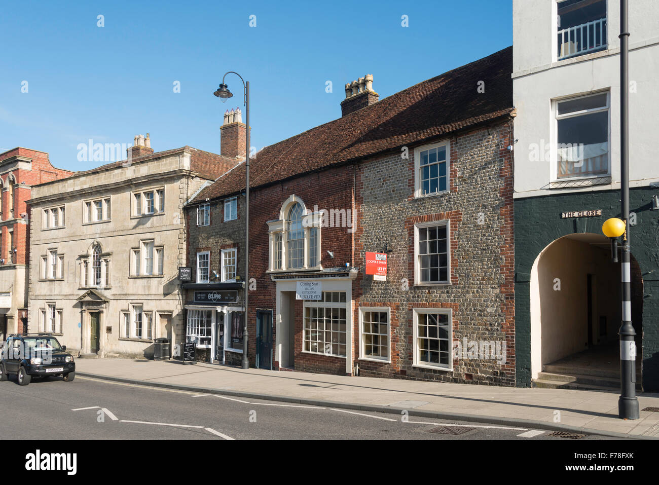 Period buildings, High Street, Warminster, Wiltshire, England, United ...