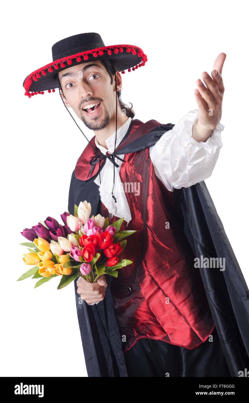 Romantic man isolated on white Stock Photo - Alamy