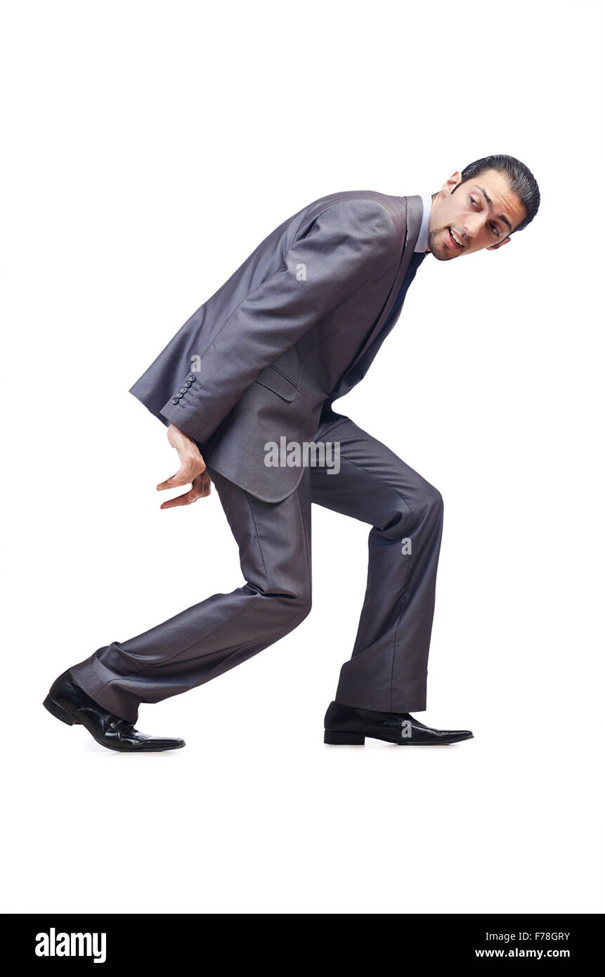Young businessman pushing invisible obstacles Stock Photo - Alamy Young businessman pushing invisible obstacles Stock Photo - Alamy