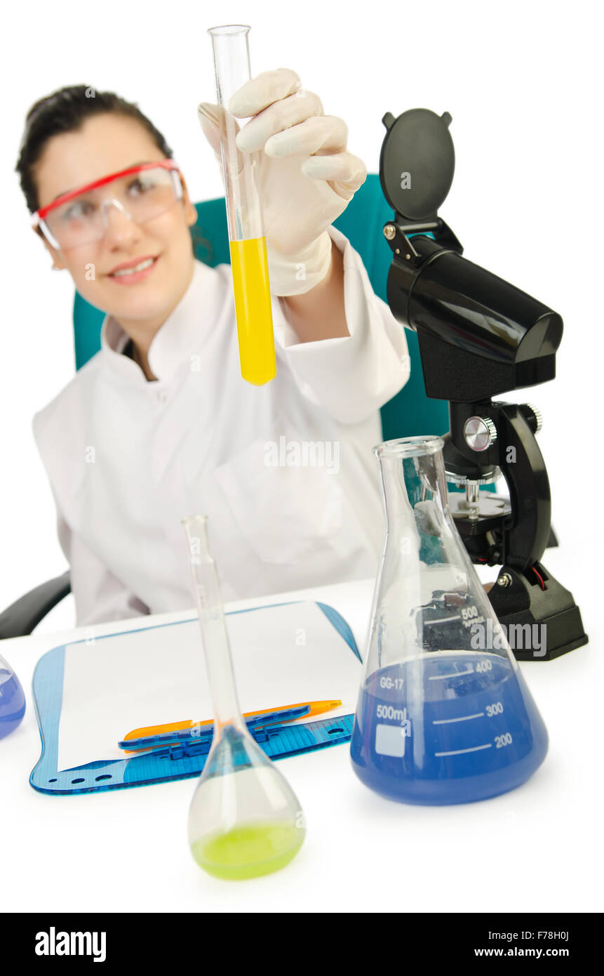 Female scientist in chemical medical Cut Out Stock Images & Pictures ...