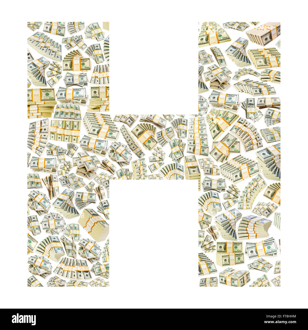 Letter made from dollar stacks Stock Photo - Alamy