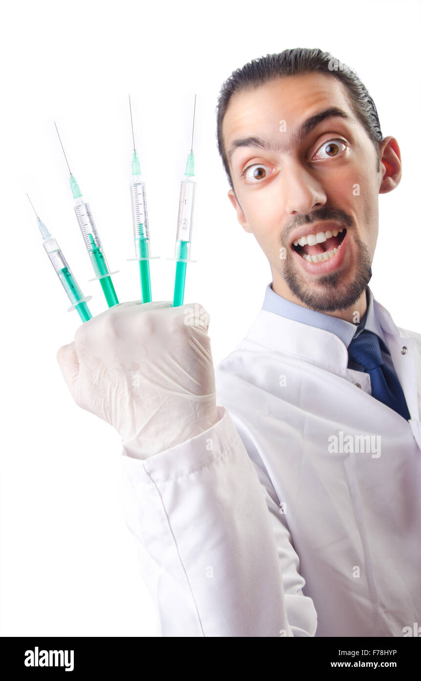 Crazy doctor in funny medical concept Stock Photo - Alamy