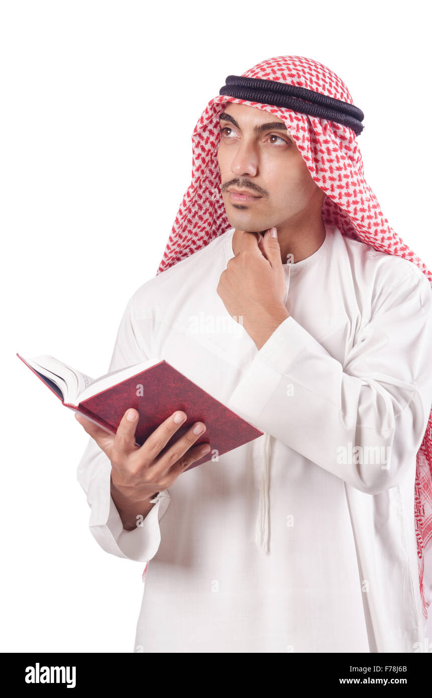 Arab man praying on white Stock Photo - Alamy