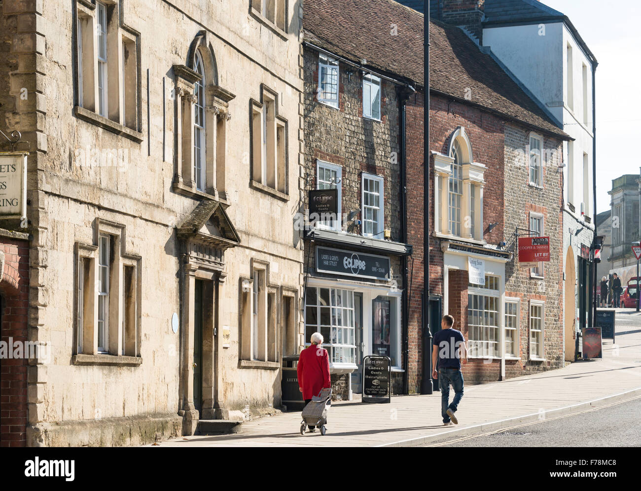 Period buildings, High Street, Warminster, Wiltshire, England, United ...