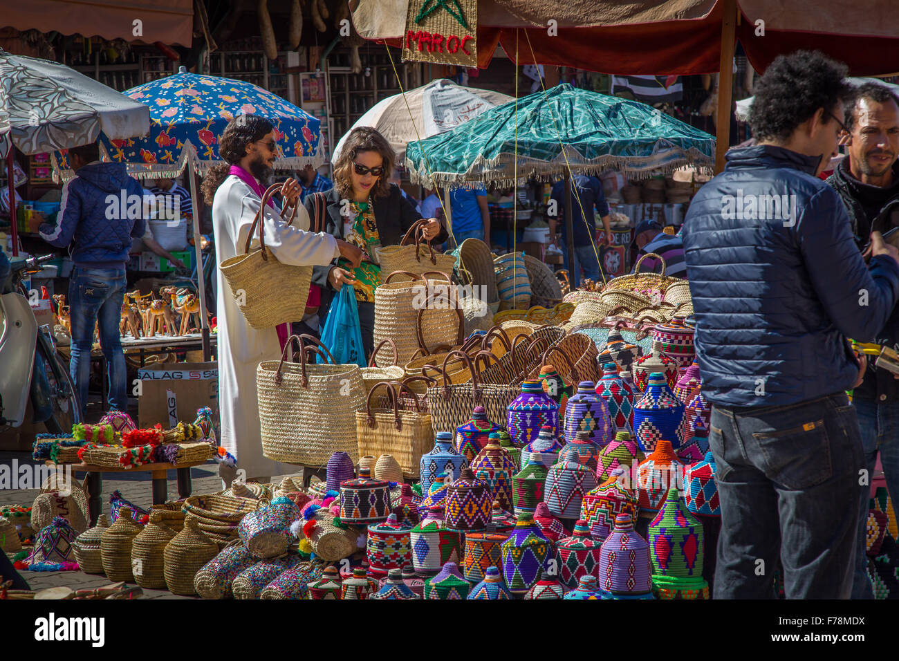 Traditional Moroccan caps on market in Marrakech Medina Stock Photo - Alamy