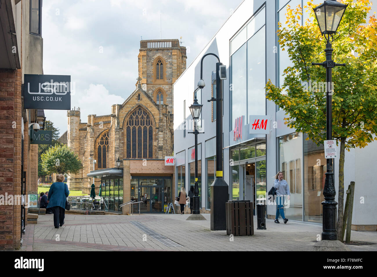 St John's Church from Quedam Shopping Centre, Vicarage Walk, Yeovil ...
