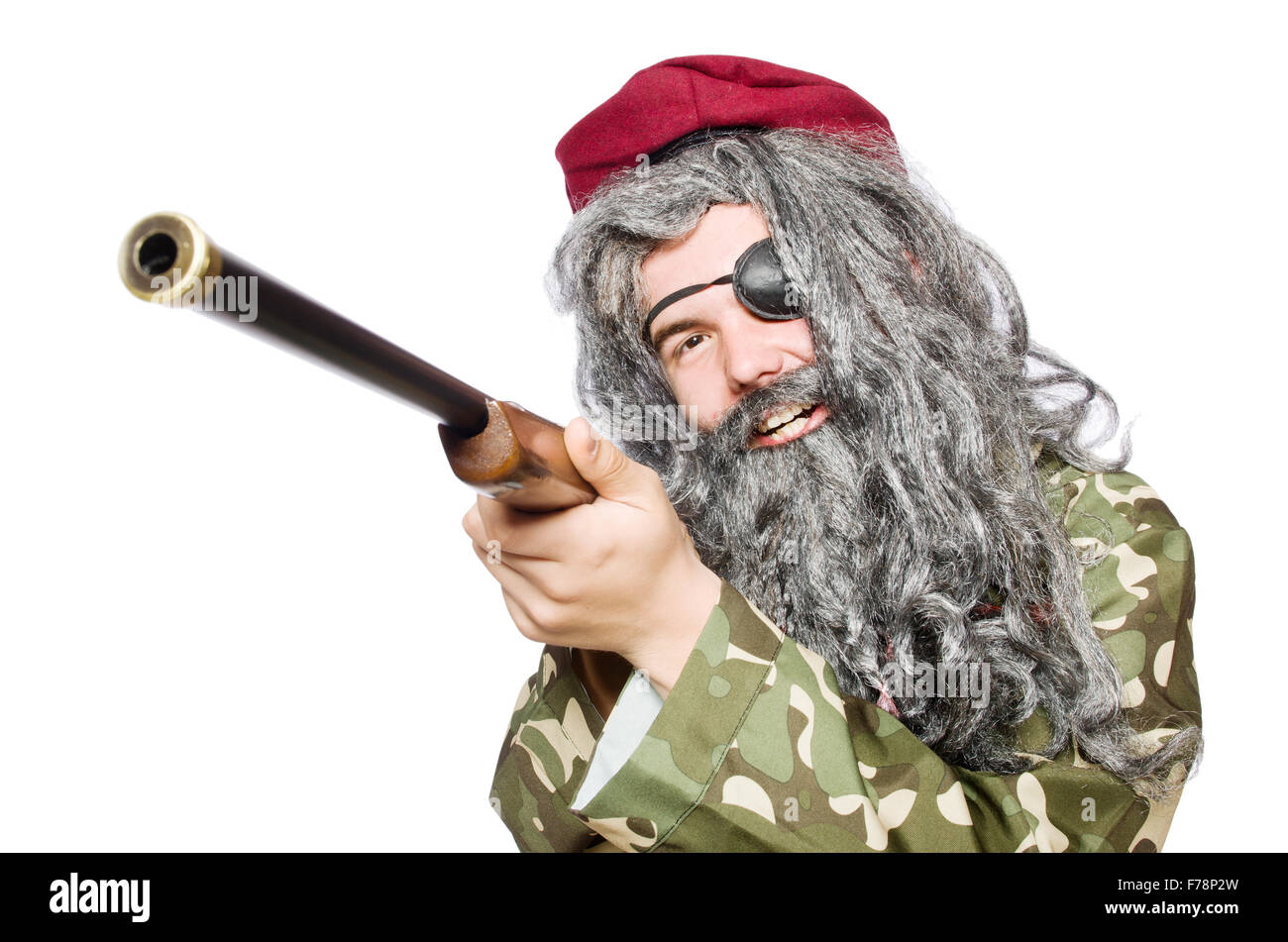 Funny soldier isolated on white Stock Photo - Alamy