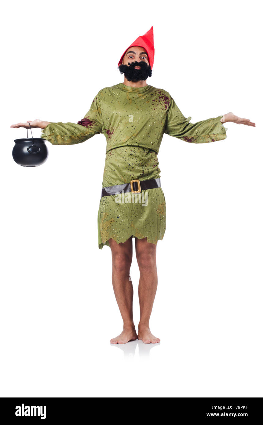 Savage man isolated on white Stock Photo - Alamy