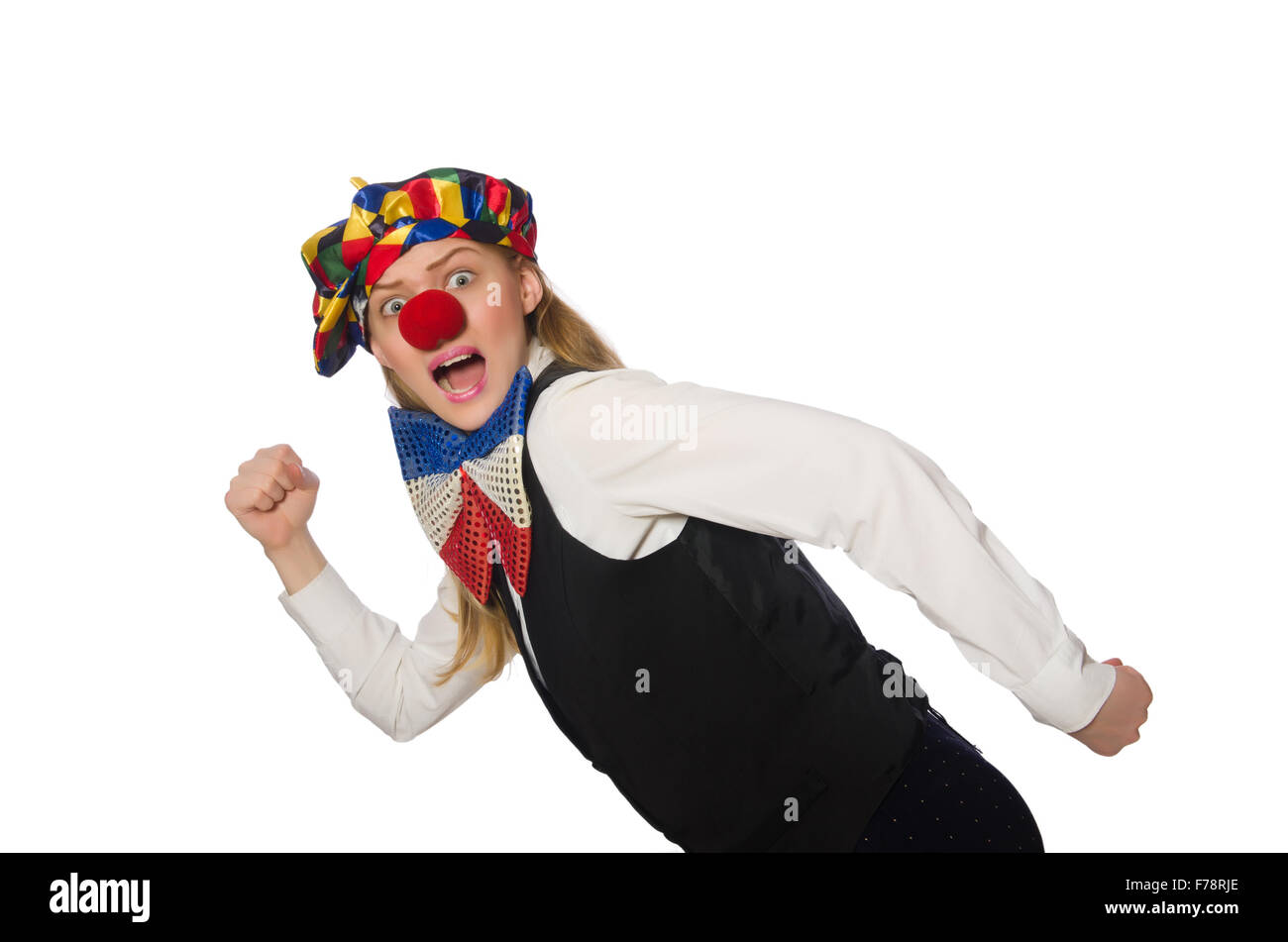 Running girl clown hi-res stock photography and images - Alamy