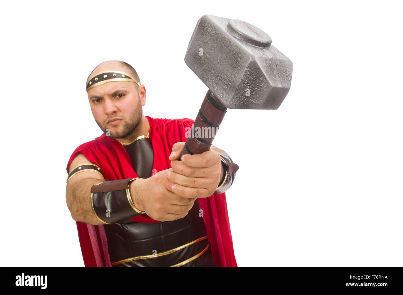 Gladiator with hammer isolated on white Stock Photo - Alamy