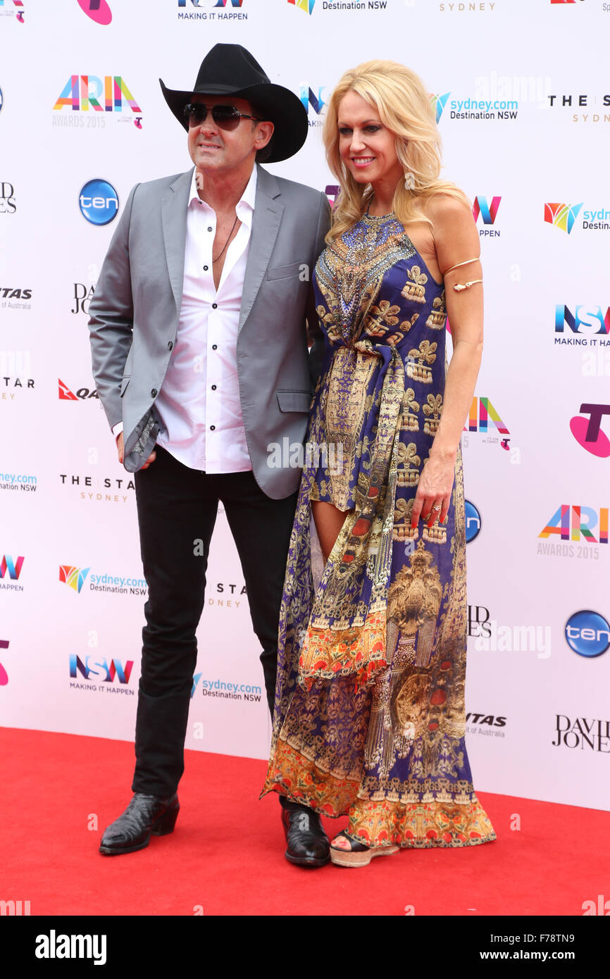 Sydney, Australia. 26 November 2015. Lee Kernaghan and wife Robyn ...