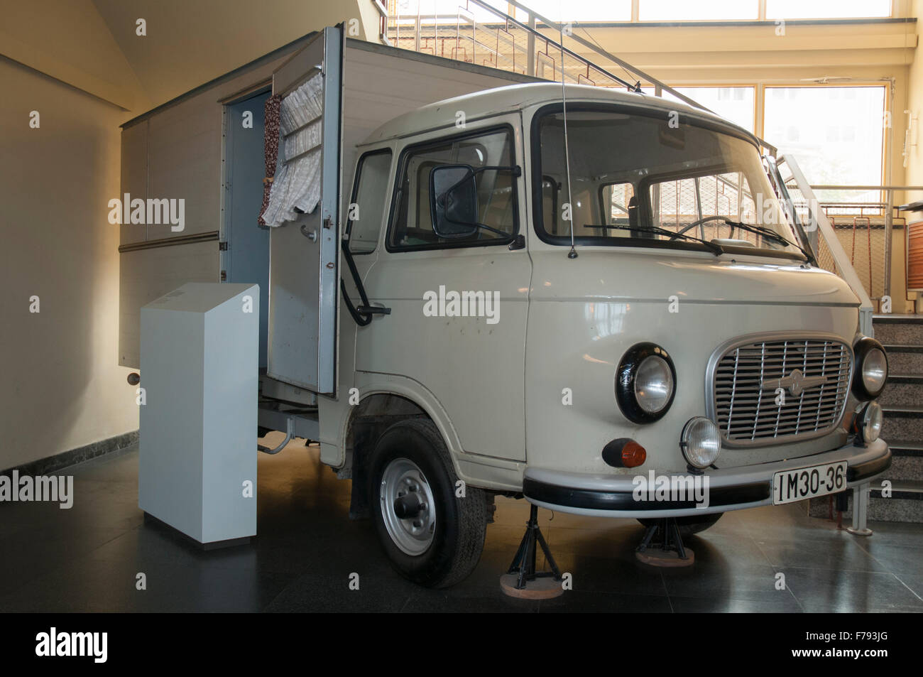 Prisoner transport van disguised as a bakery van, at the Stasi Museum ...