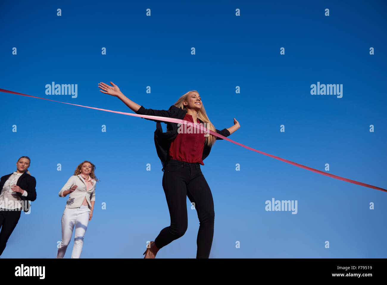 business people running together on athletics racing track Stock Photo ...