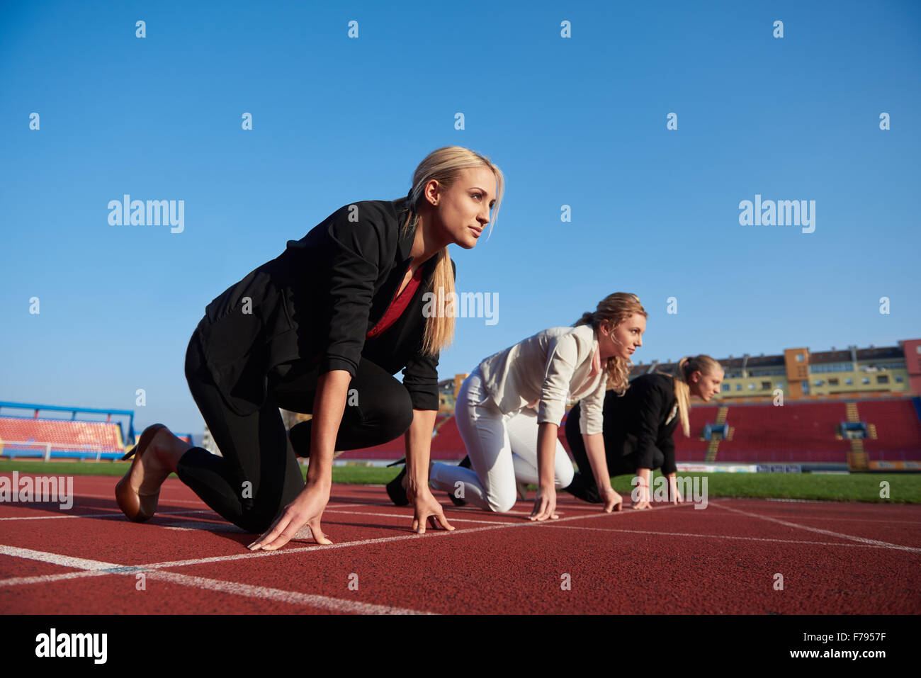 Business People Running Track