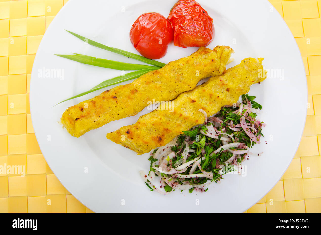 Traditional azeri kebab made with mashed potato Stock Photo - Alamy