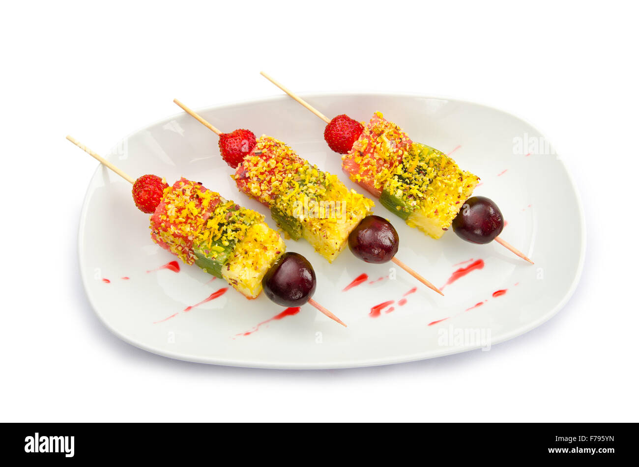 Fruit dessert in the plate Stock Photo - Alamy