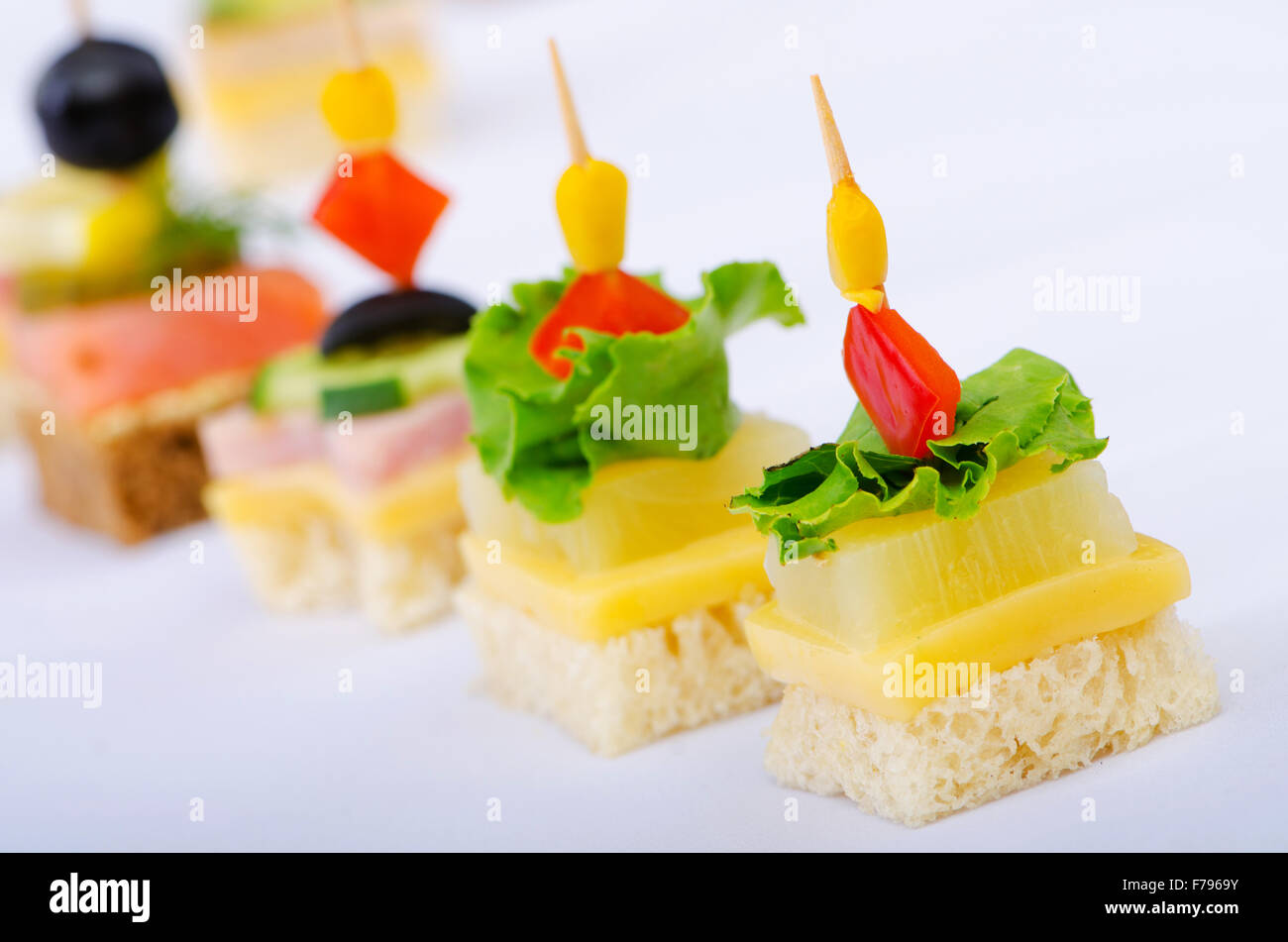 Selection of various canape Stock Photo - Alamy