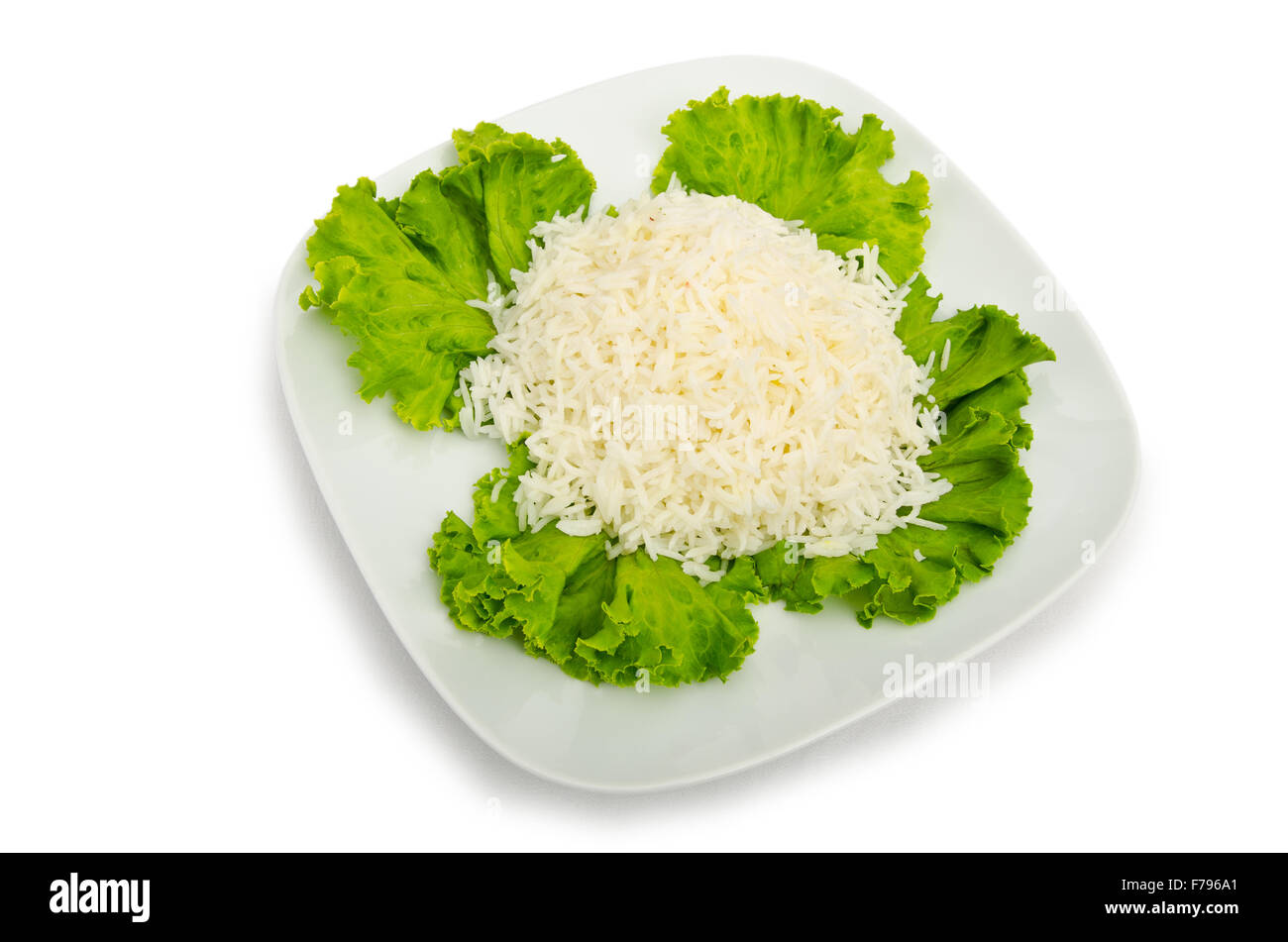 Plain rice served in the plate Stock Photo - Alamy