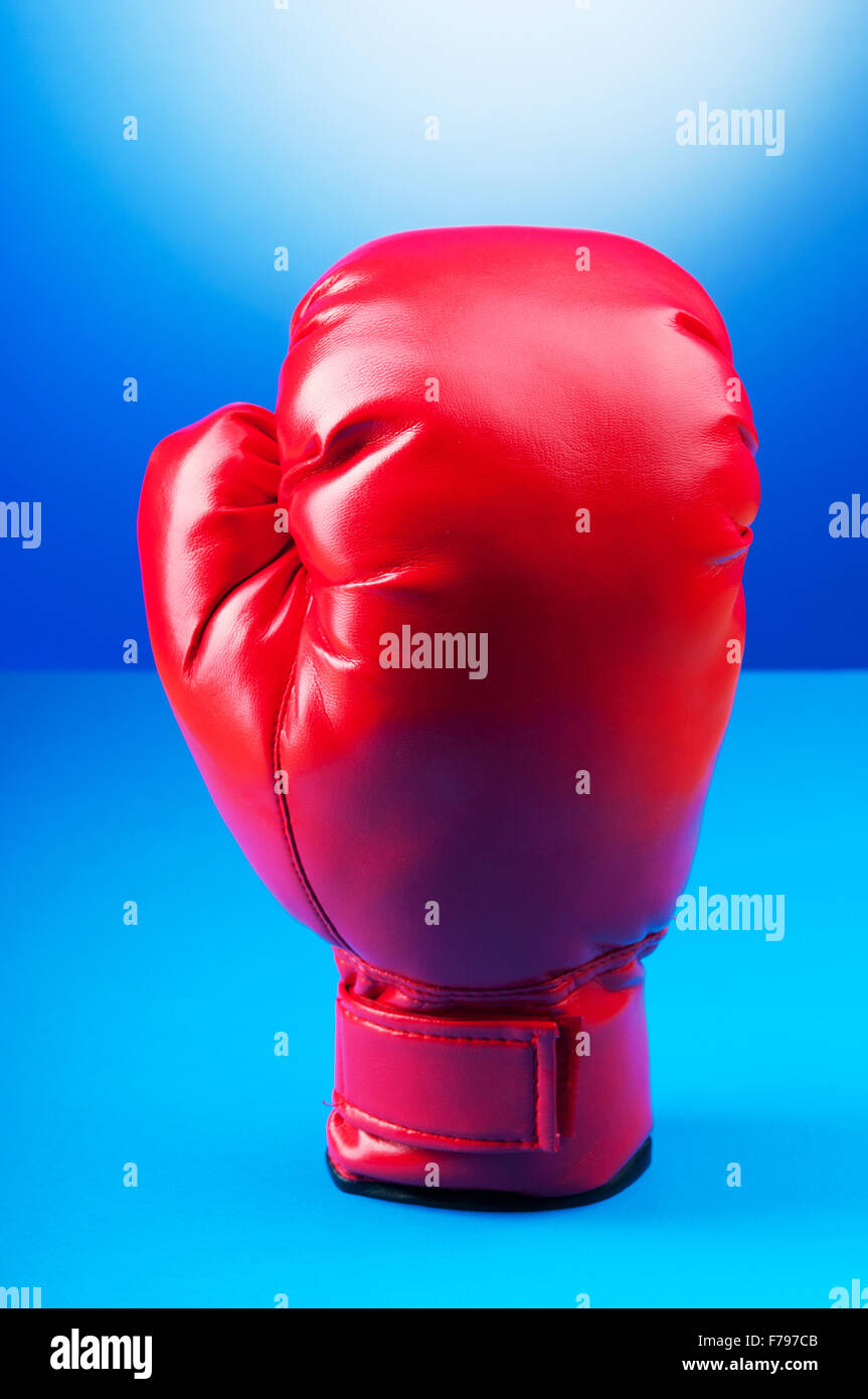 Boxing gloves on the table Stock Photo - Alamy