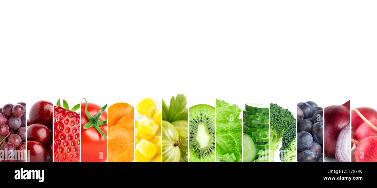 Fresh color fruits and vegetables. Fresh food Stock Photo - Alamy