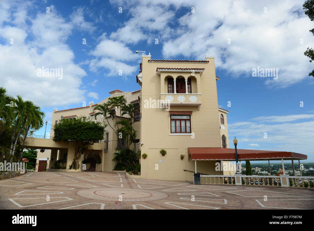 Back view of the Serralles Castle's building. Ponce, Puerto Rico. USA ...