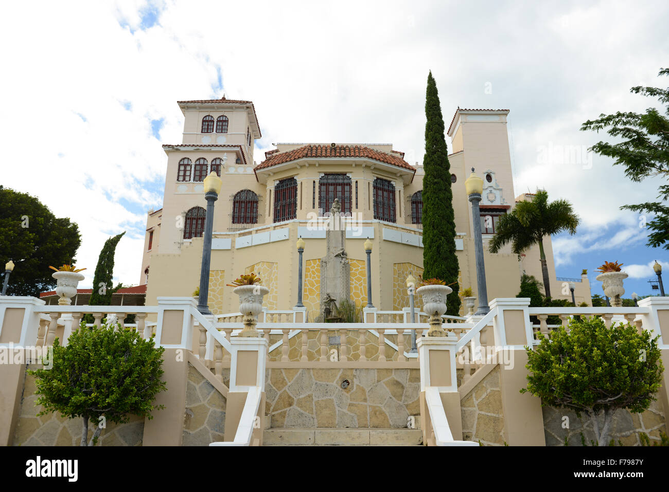 Exterior front view of the Serralles Castle Museum. Ponce, Puerto Rico ...