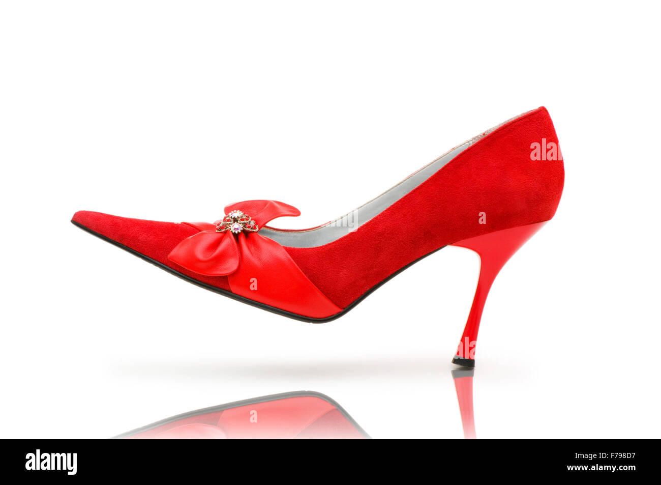 Elegant red shoes on the white Stock Photo - Alamy