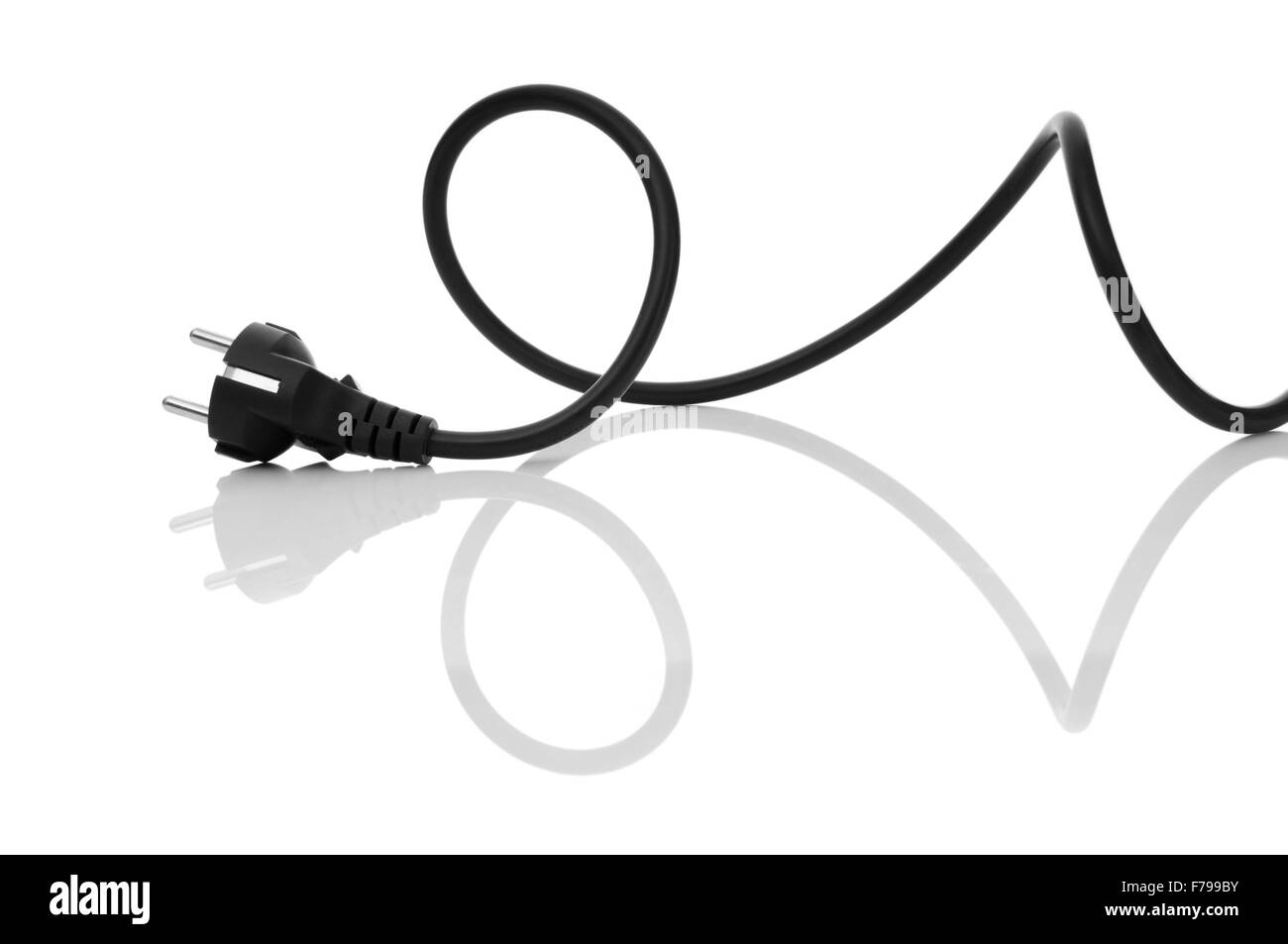 Black electric cable isolated on white Stock Photo - Alamy