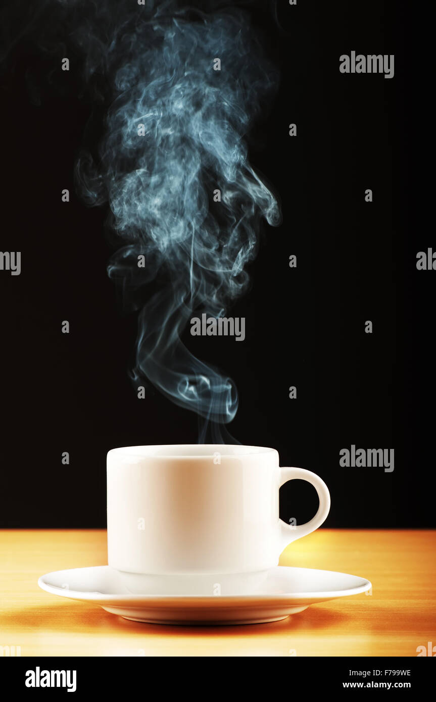 Cup of tea with steam Stock Photo - Alamy