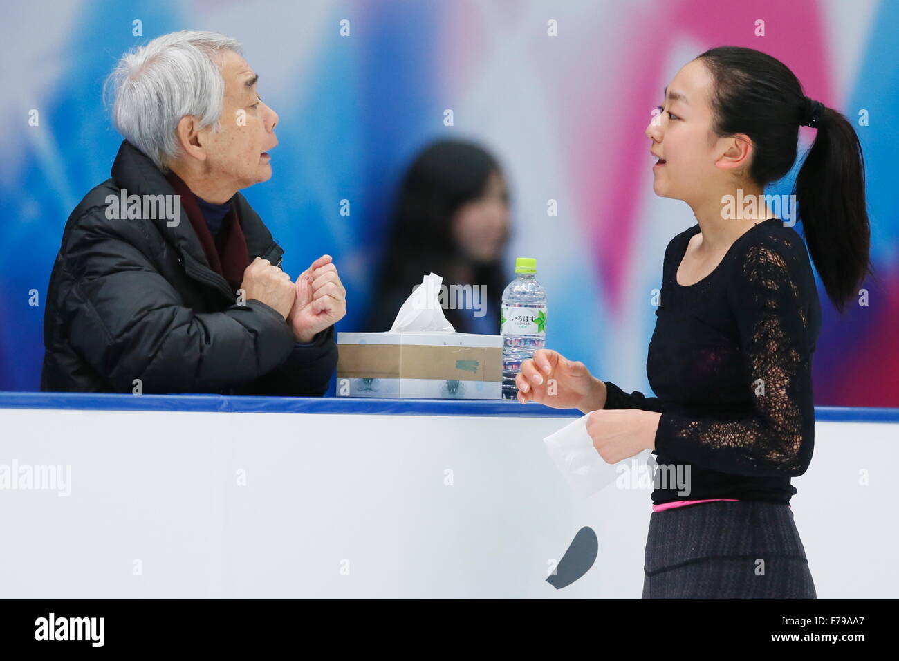 Big Hat, Nagano, Japan. 27th Nov, 2015. (L-R) Nobuo Sato, Mao Asada ...