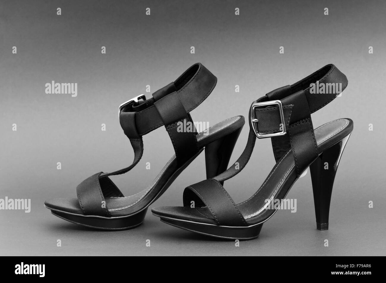 Fashion concept with open toe woman shoes Stock Photo - Alamy