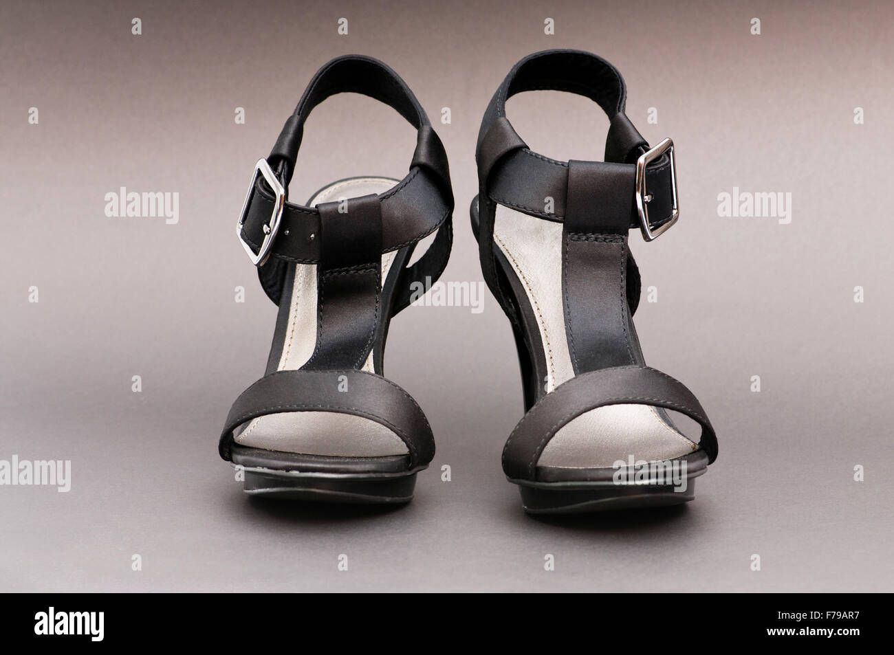 Fashion concept with open toe woman shoes Stock Photo - Alamy