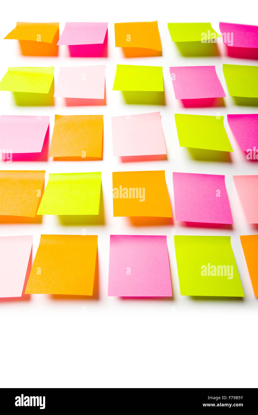 Reminder notes isolated on the white background Stock Photo - Alamy