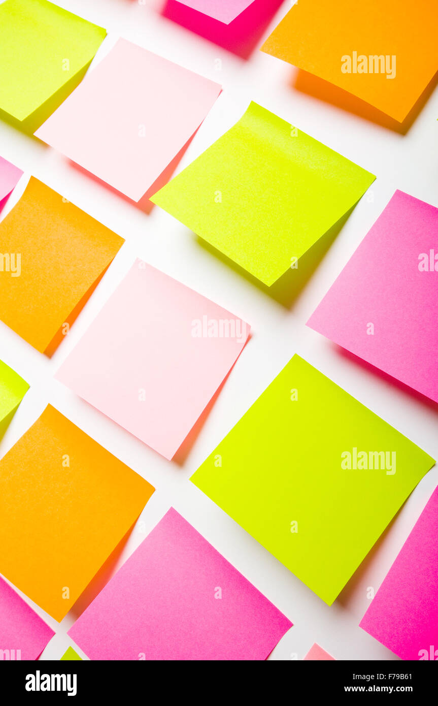 Reminder notes isolated on the white background Stock Photo - Alamy