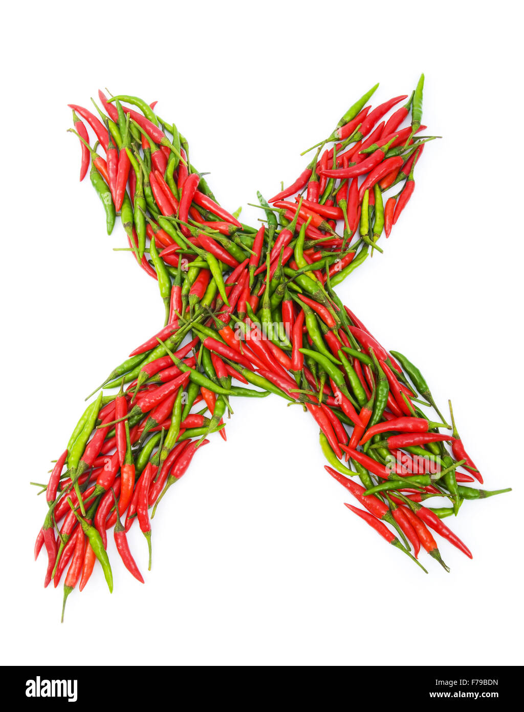 Alphabet with green and red peppers - letter Stock Photo - Alamy